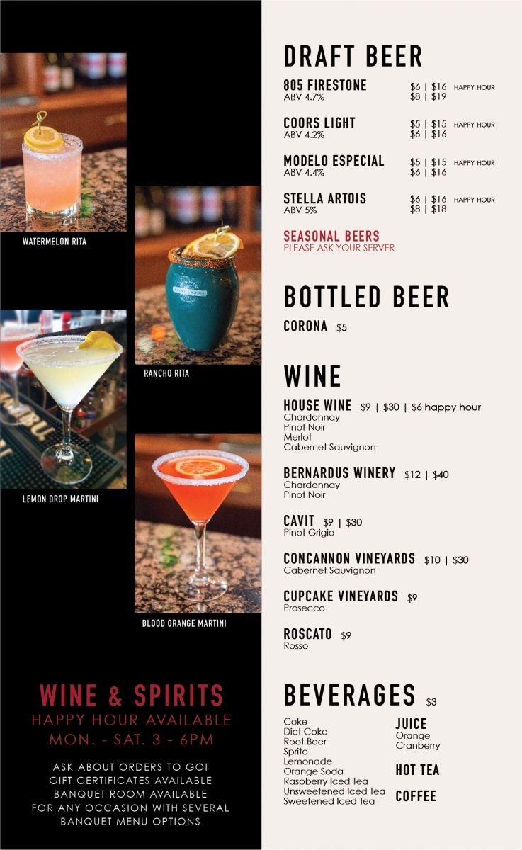 Casa Sorrento Pizzeria Wine & Spirits - Our Menu